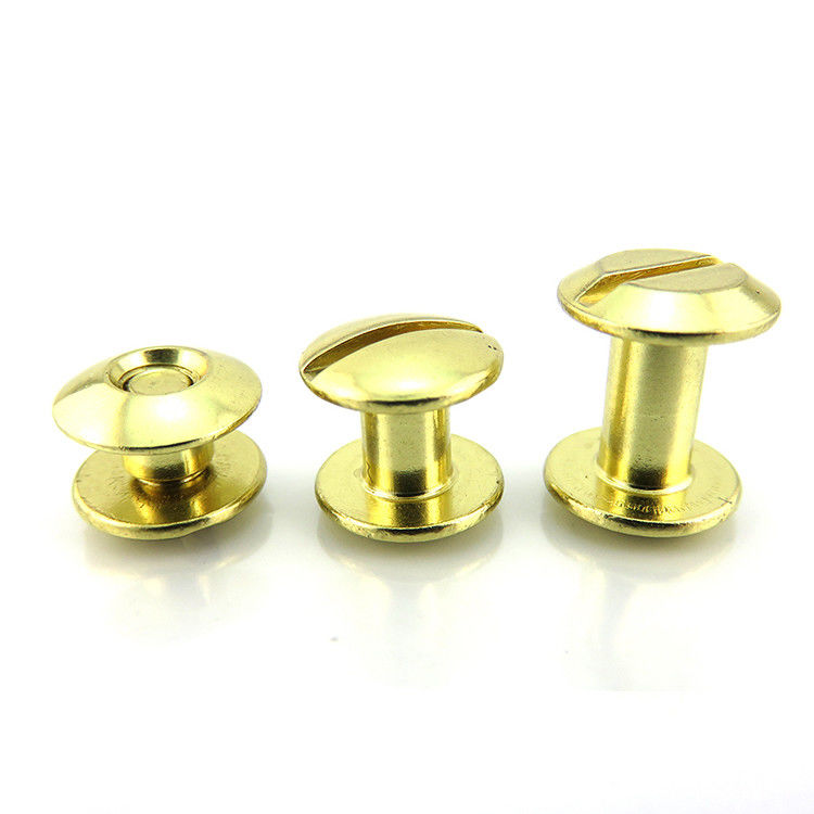 Custom 4.5MM Brass Binding Screw Posts Belt Chicago Screw Rivets Silver ...