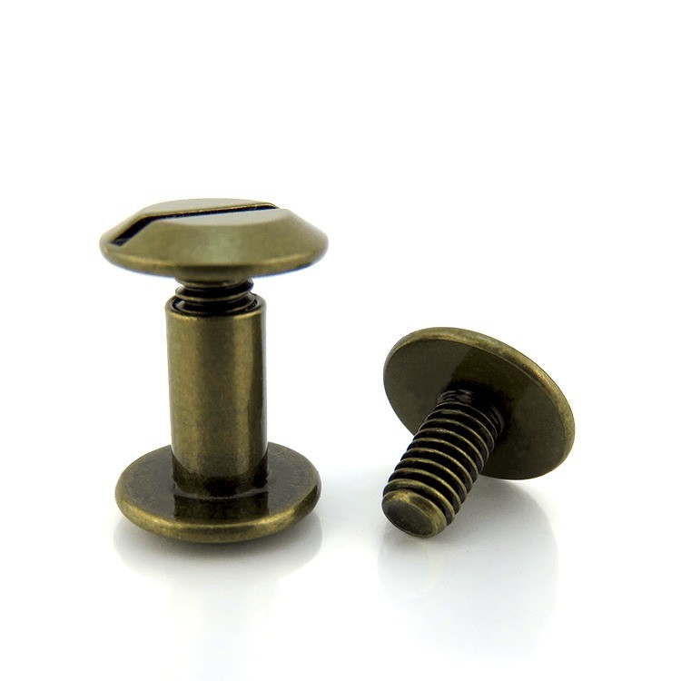Metric Custom Male Female 1/2 Flat Head Bronze Chicago Screw with Black ...