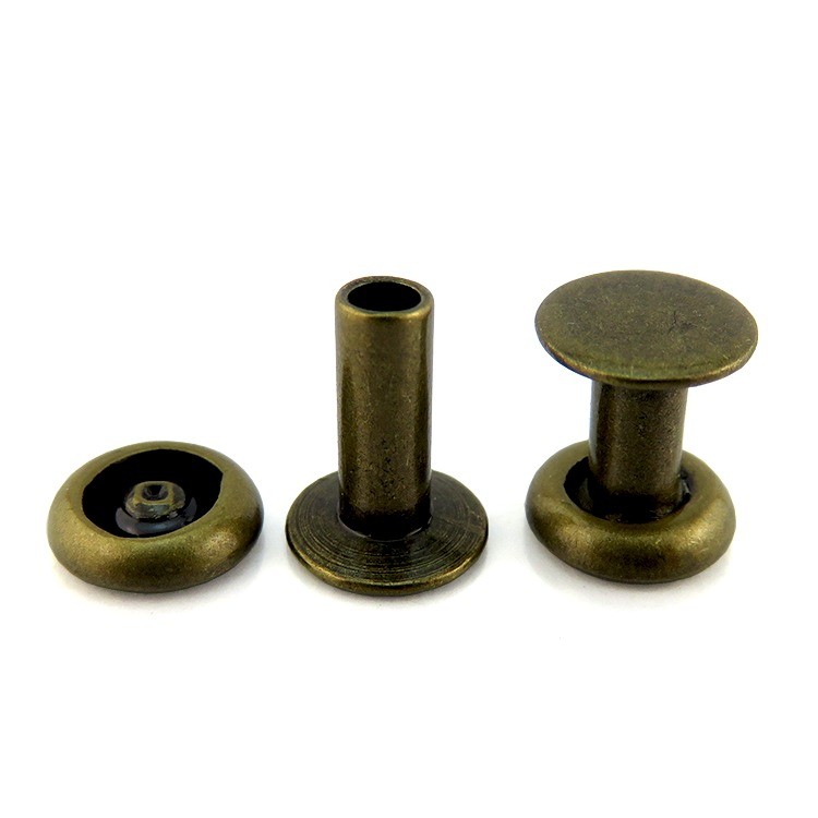 4mm Double Cap Rivet Customizable Metal Rivet With Bright Finish
